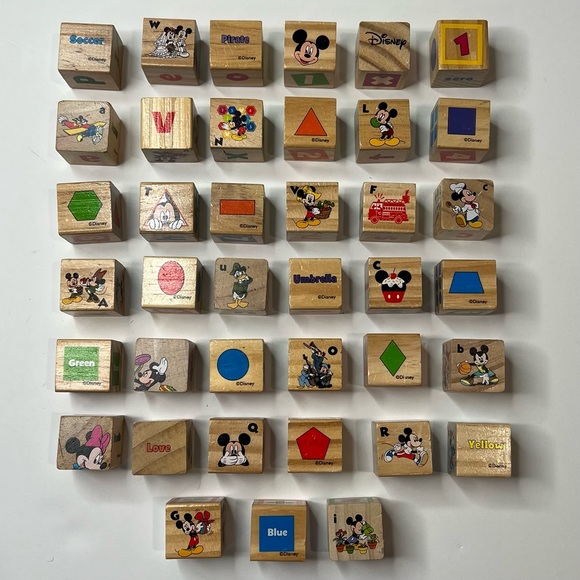 Disney | Toys | Disney Wooden Blocks Kids Learning Toys Shapes Numbers ...